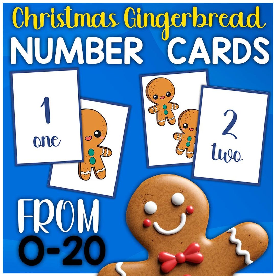 Christmas Gingerbread Number Cards Numbers 0-20 Numbers 1-20 Learning ...