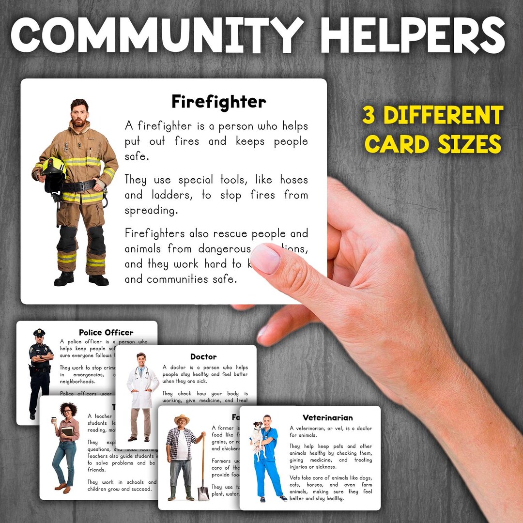 Community Helpers Information Cards | Reading Comprehension Activity ...