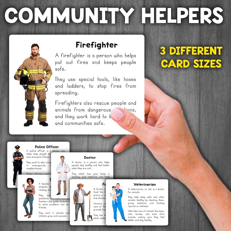 Community Helpers Information Cards | Reading Comprehension Activity ...