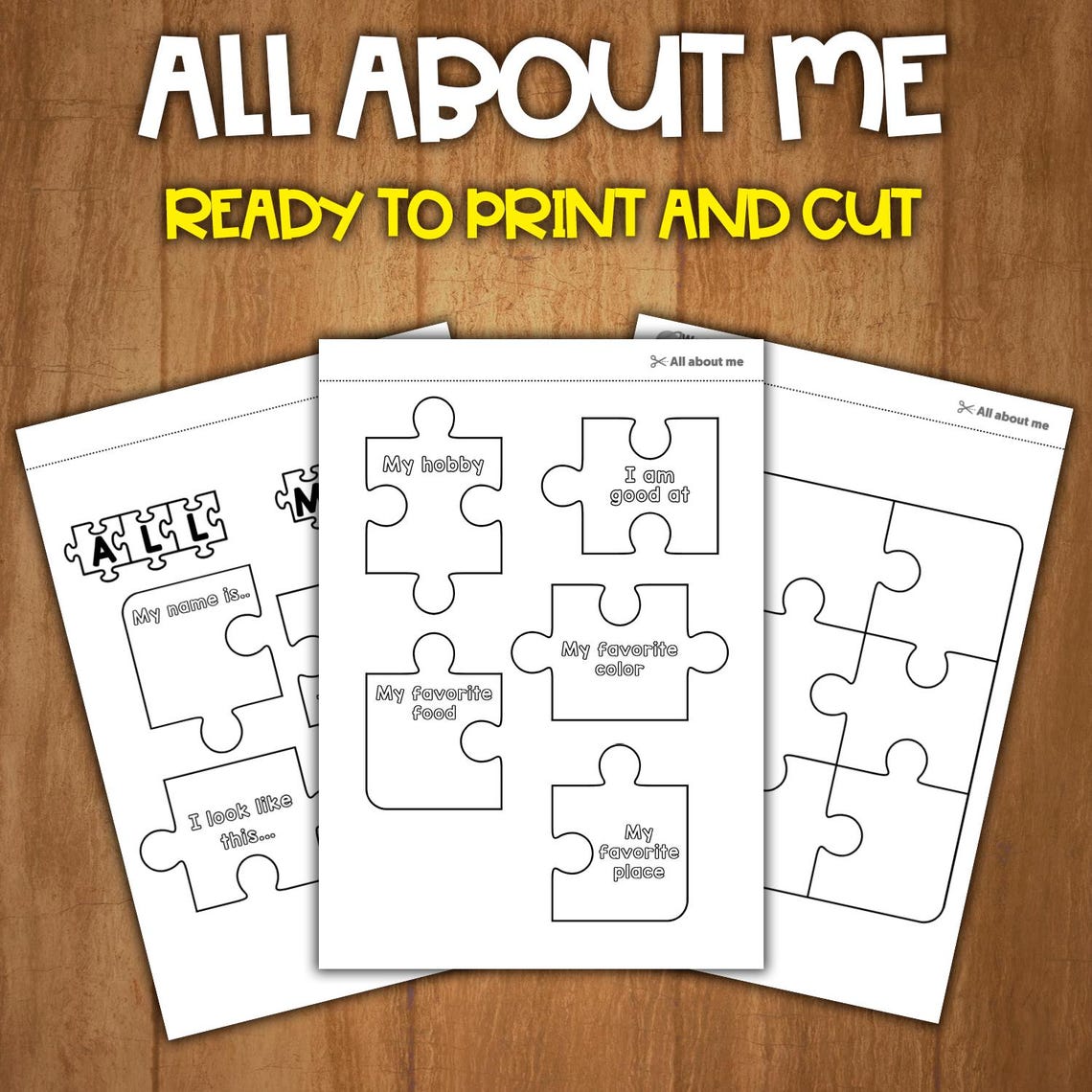 All About Me | Printable Puzzle Craft Activity | First Day of School ...