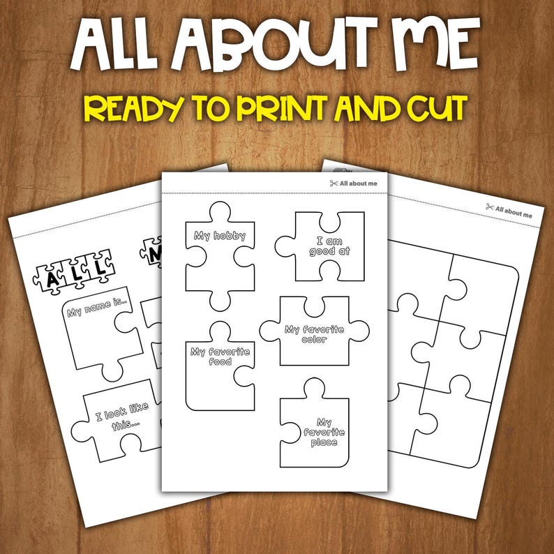 All About Me | Printable Puzzle Craft Activity | First Day of School ...