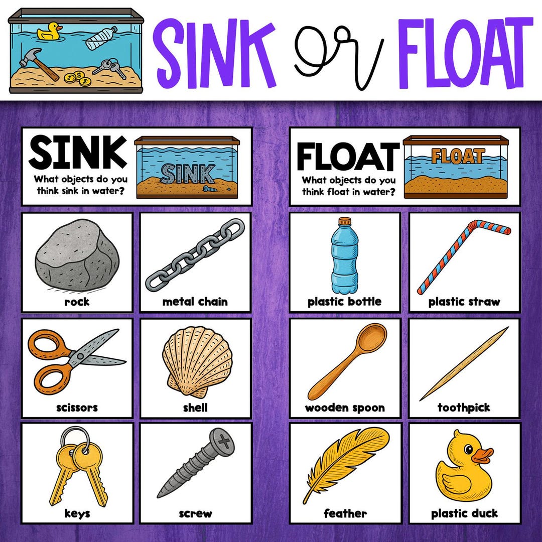 Sink or Float Sorting Activity | 20 Cards SORT | Sink and Float ...