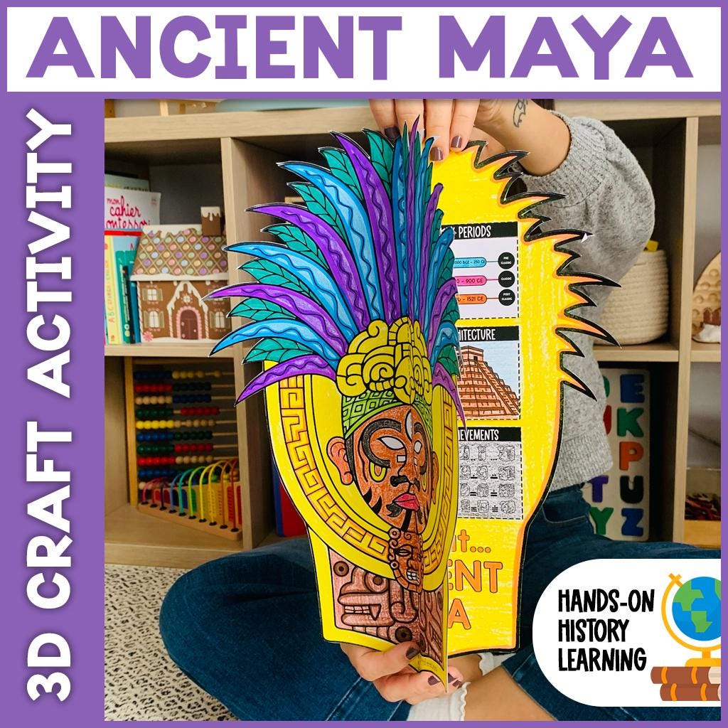 Ancient Mayan Project Craft Activity | Mayan Mask 3D Craftivity ...