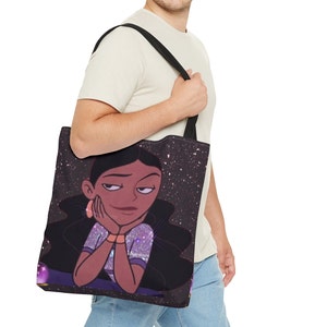 Black Girl Baddie Tote Bag AOP Black Cartoon Characters Baddie ...