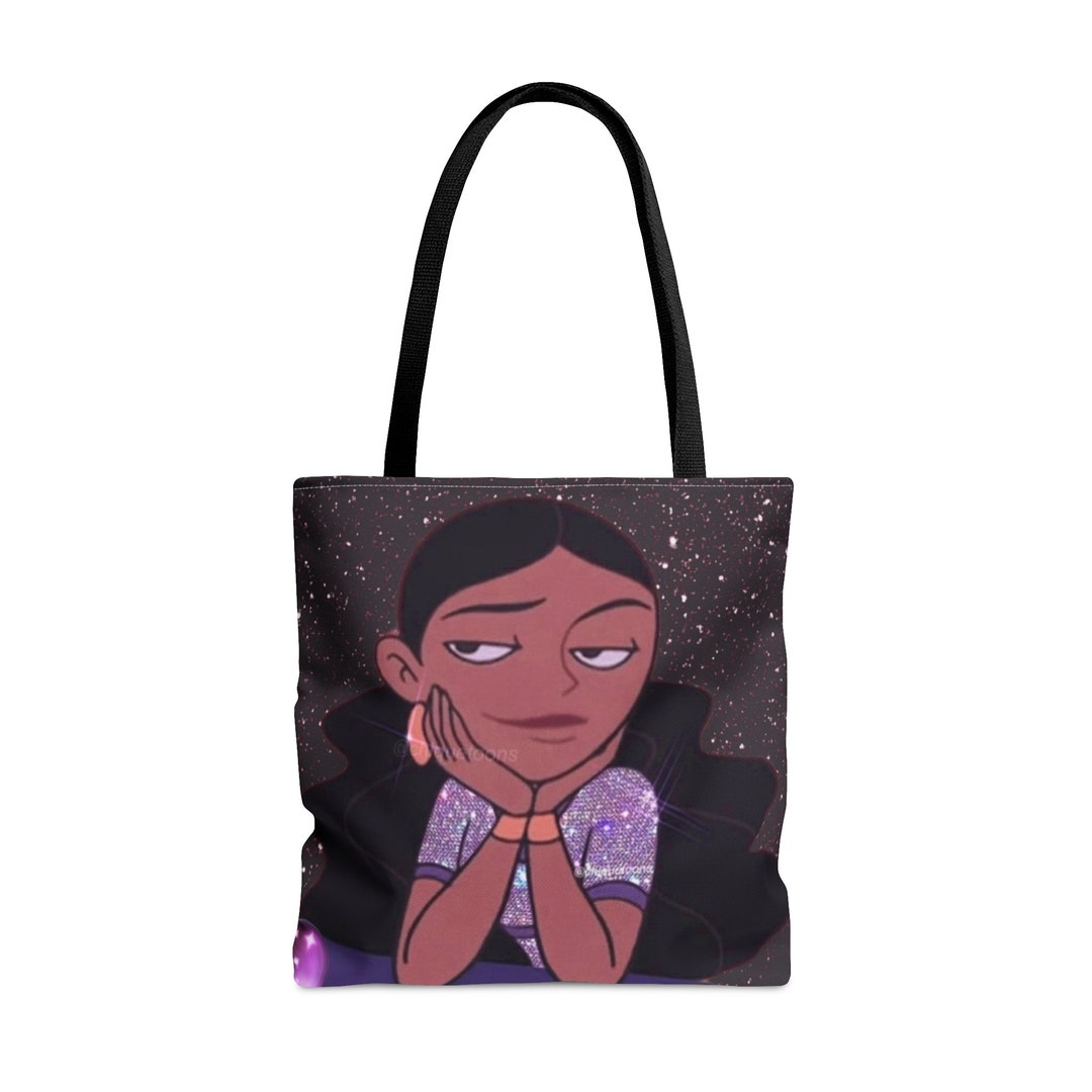 Black Girl Baddie Tote Bag AOP Black Cartoon Characters - Etsy