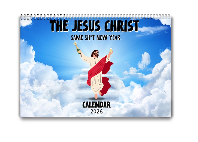 Funny Jesus Christ 2026 Satire Calendar | Wall Humor Gift | White ...
