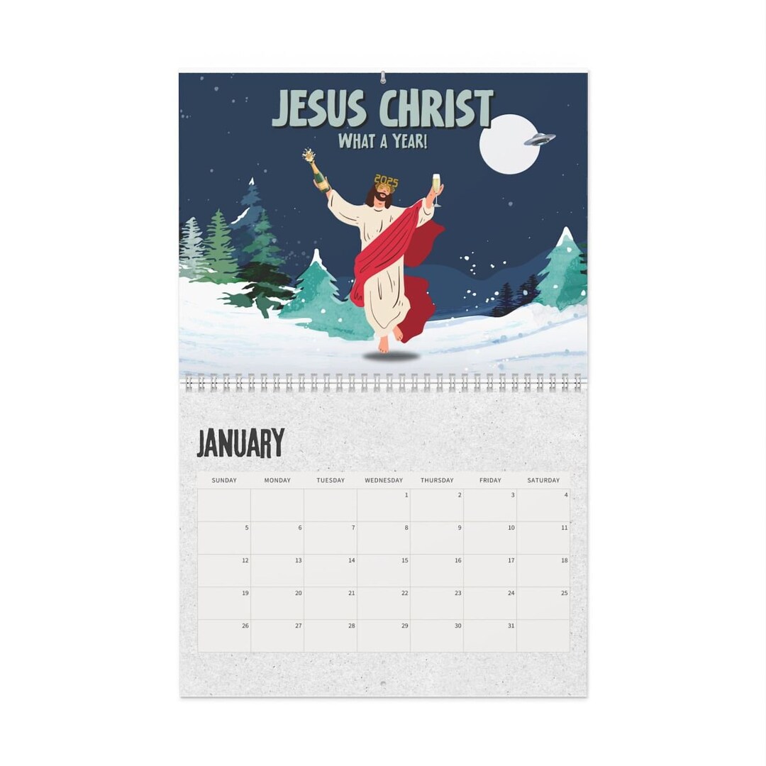 Jesus Christ Calendar 2025, Funny Adult Gift Idea, White Elephant Gift ...