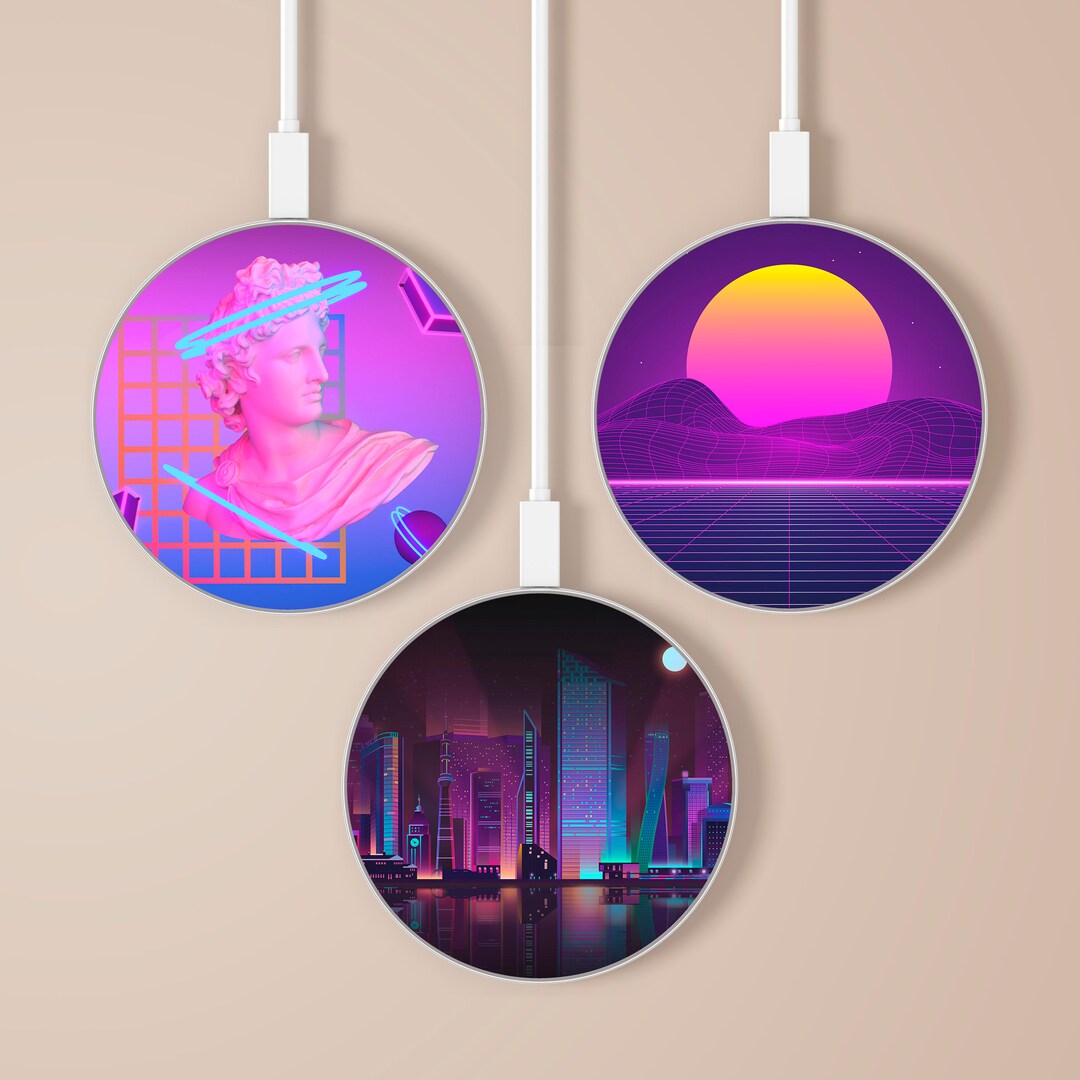 Cyberpunk Wireless Charger Retrowave Charging Station for iPhone 13, 12 ...