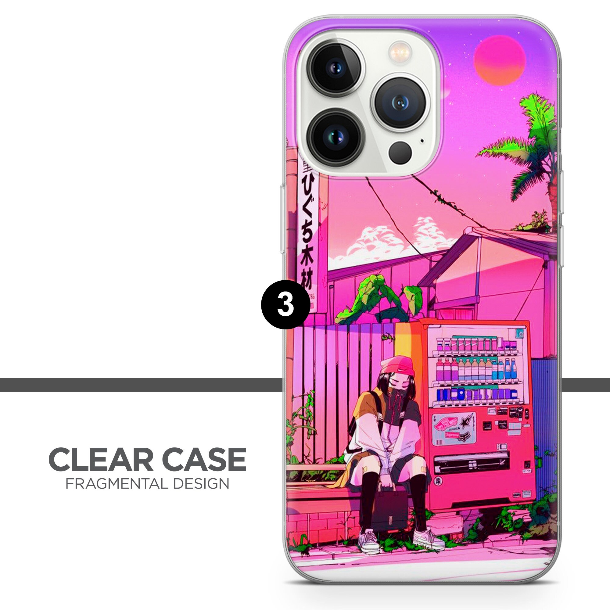Vaporwave Phone Case Cyberpunk Aesthetic Cover for iPhone 15, 14, 13 12 ...