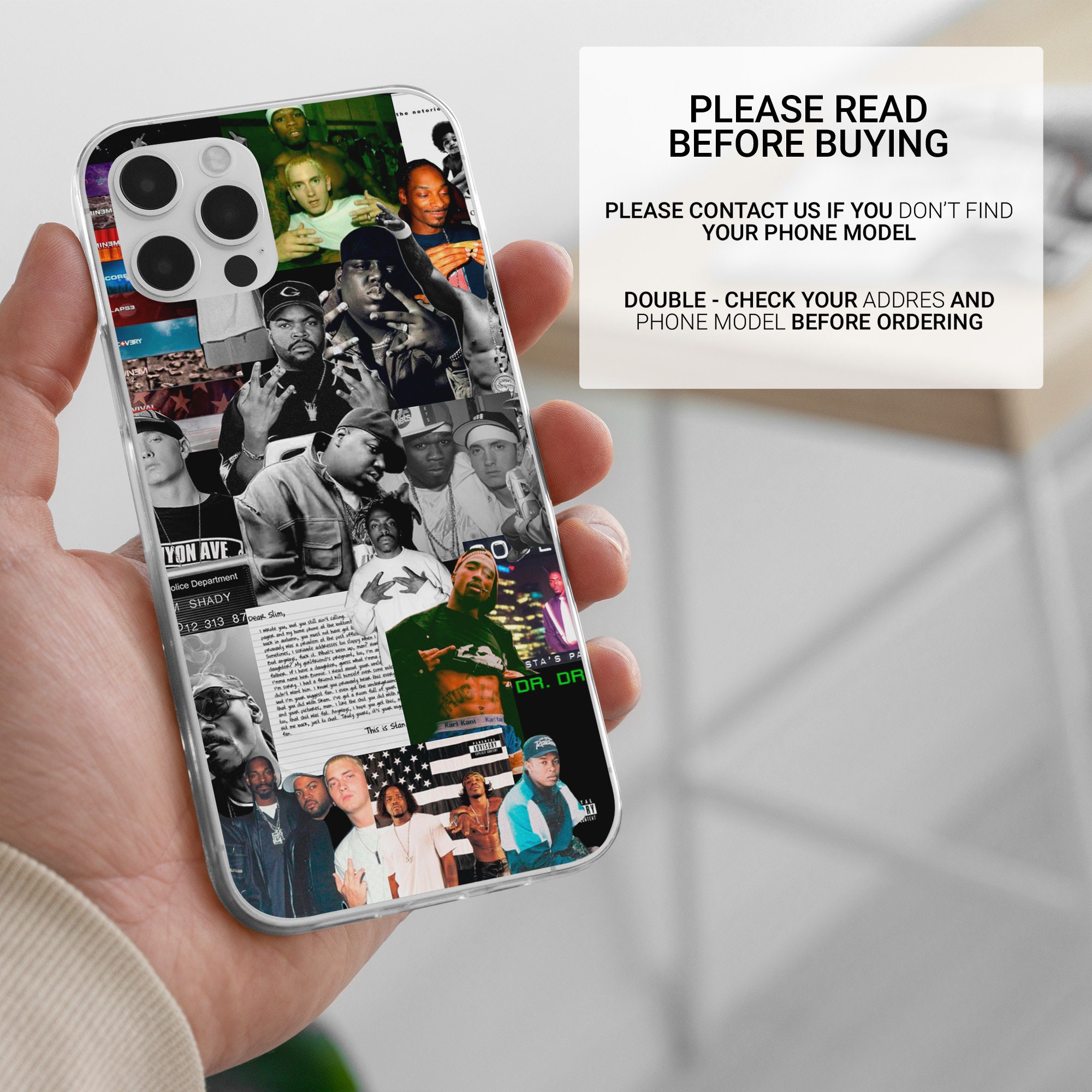 2PAC, Ice Cube, Phone Case Dr Dre Cover for iPhone 15, 14, 13 12 11 Pro ...