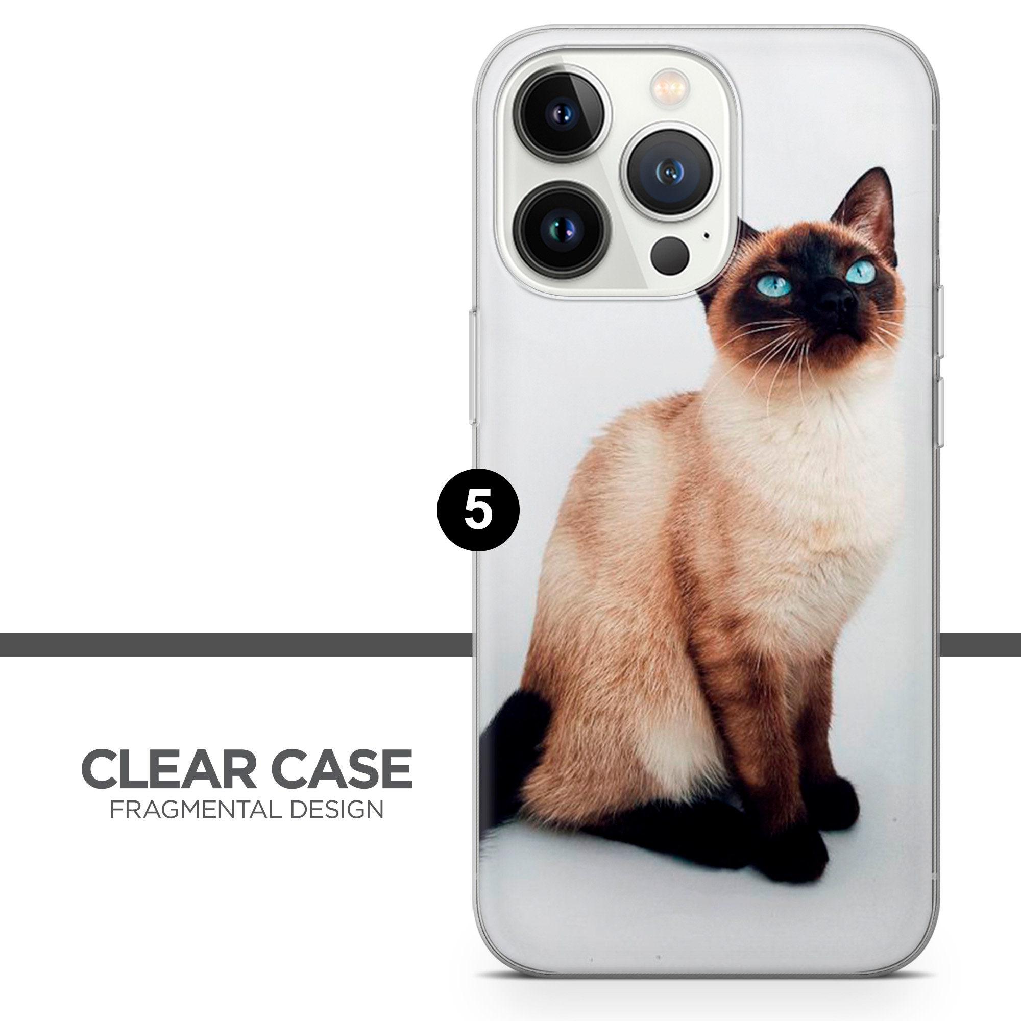 Siamese Cat Phone Cut Animal Cover for iPhone 15, 14, 13 12 11 Pro, XR ...