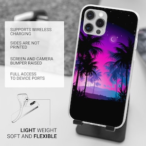 Vaporwave Phone Case Synthwave Aesthetic Cover for iPhone 15, 14, 13 12 ...