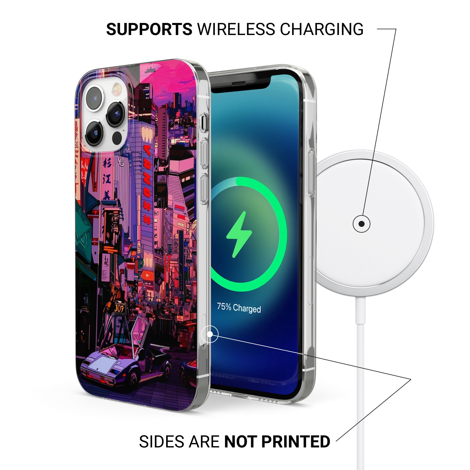 Vaporwave Phone Case Synthwave Aesthetic Cover for iPhone 15, 14, 13 12 ...