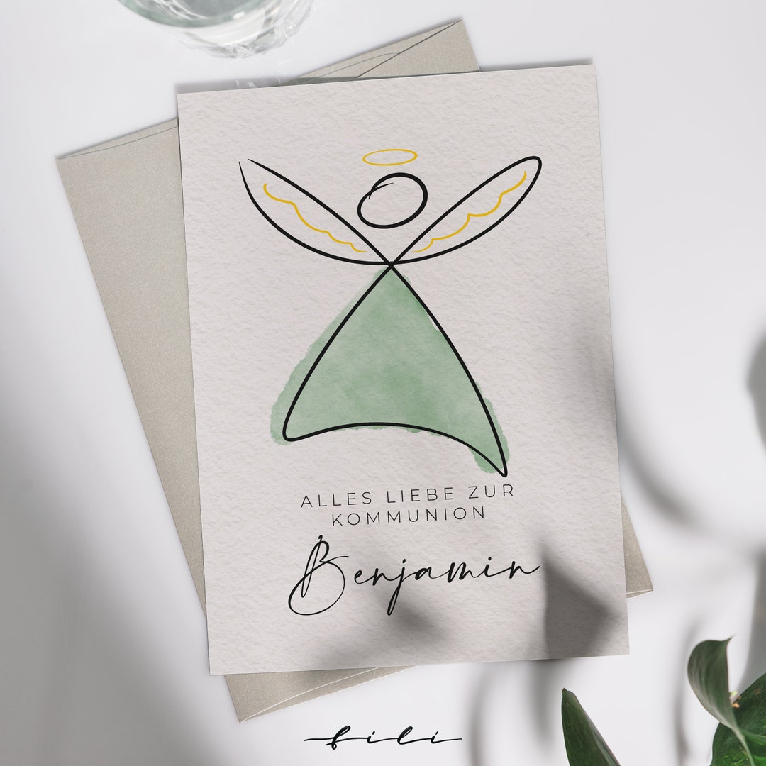 Communion Greeting Card "angel" | Folded Card or Postcard - Etsy