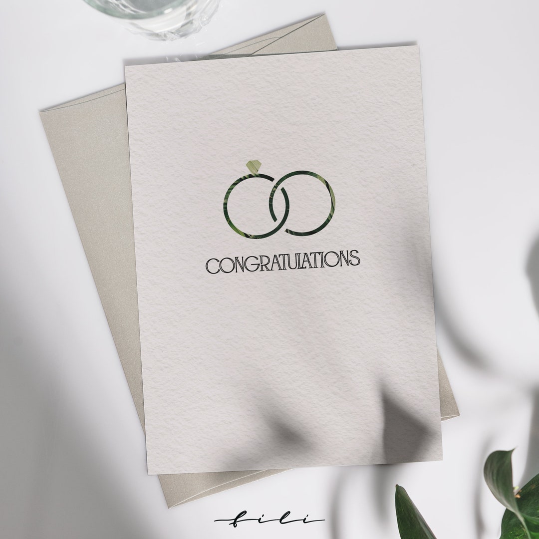 Wedding Card Congratulations Folding Card or Postcard - Etsy