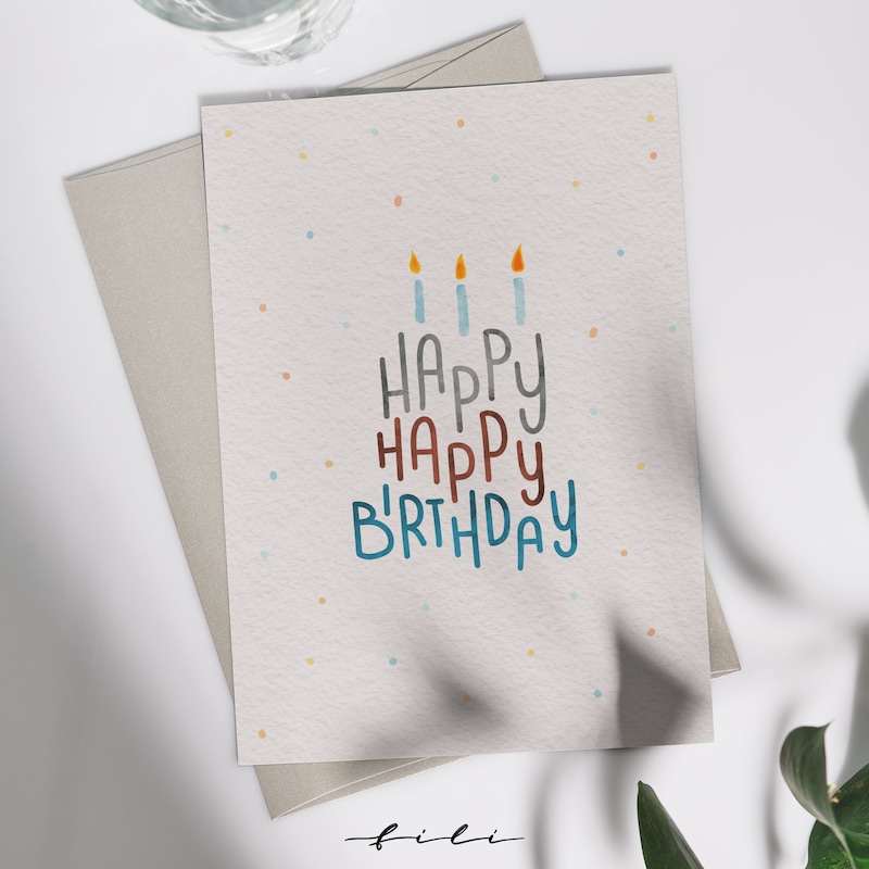 Folded Birthday Card - Etsy