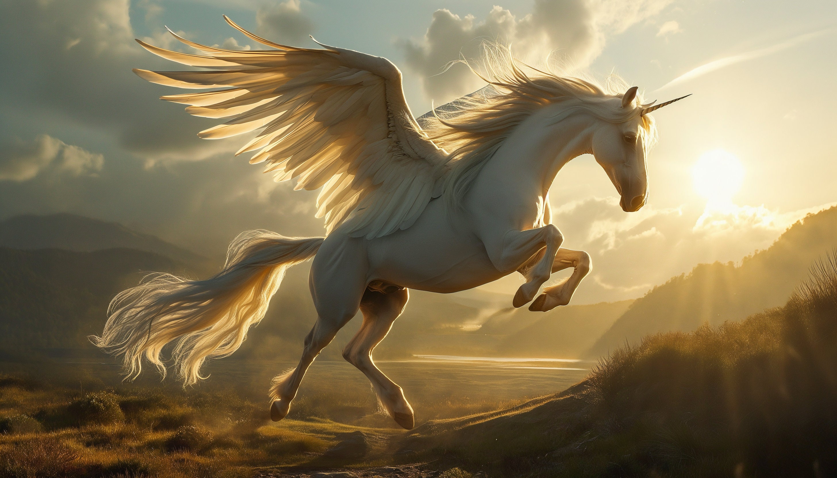 Twilight Flight of the Pegasus - Serene Coastal Art Print - Etsy