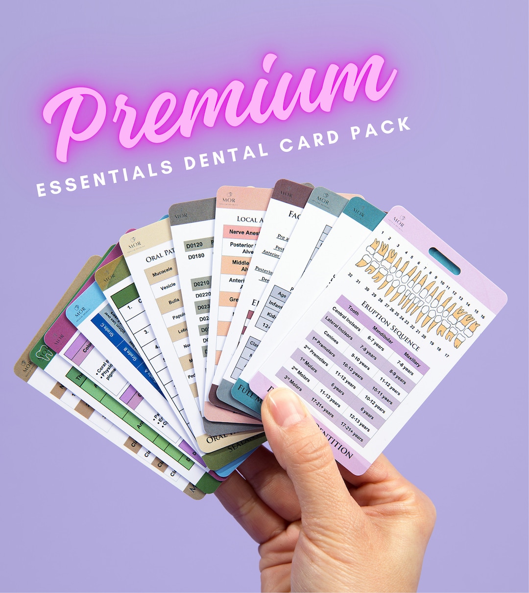 PREMIUM Dental Hygiene Study Card Pack, Dental Hygiene School Reference ...
