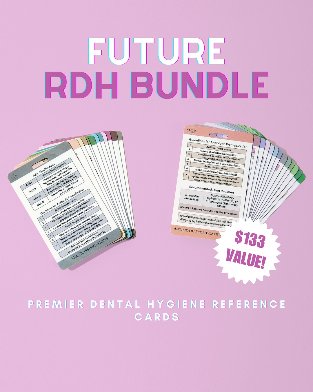 FUTURE RDH BUNDLE Premium Dental Hygiene Reference Cards, Dental Study ...