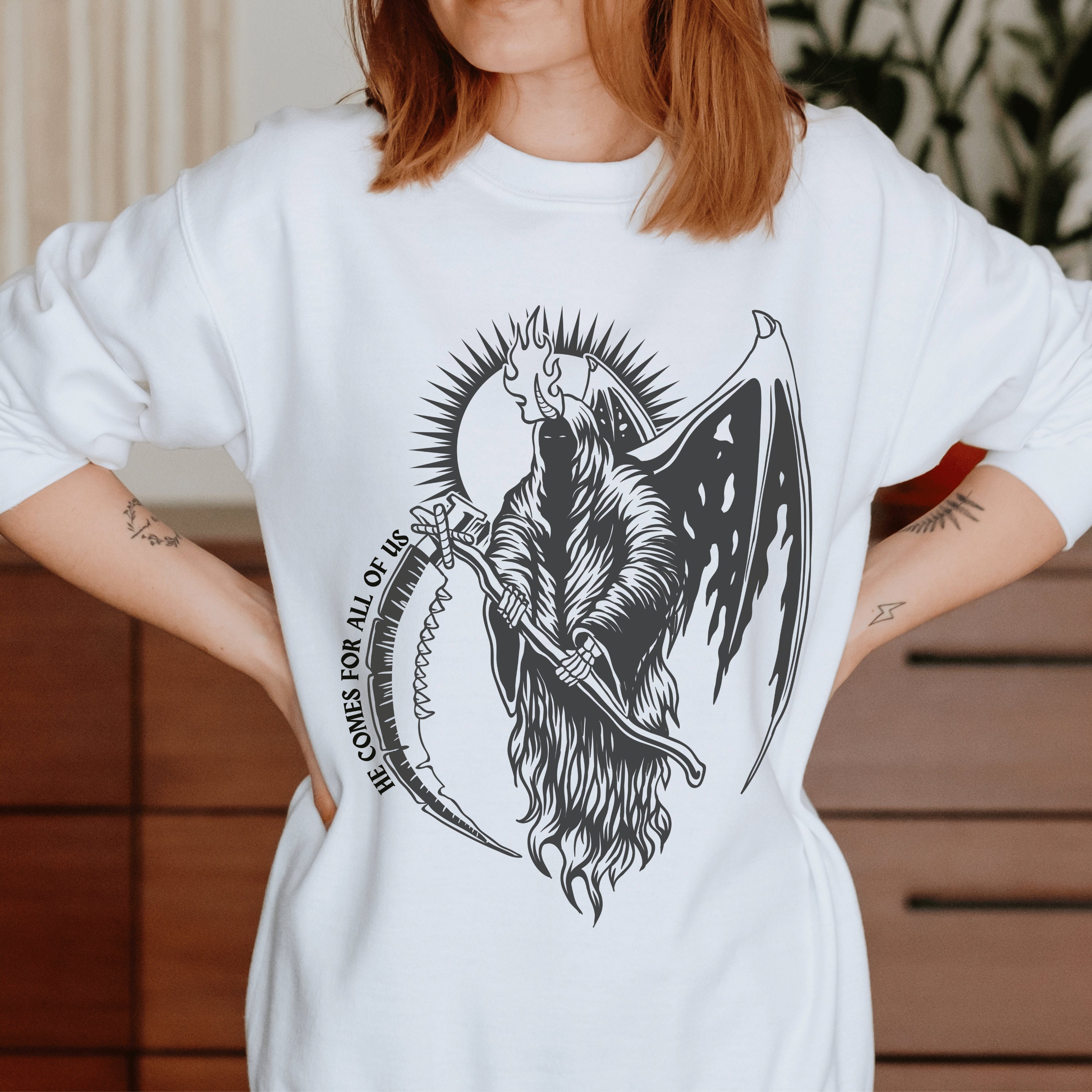 Grim Reaper Crewneck, Grim Reaper Sweatshirt, Reaper Sweatshirt ...