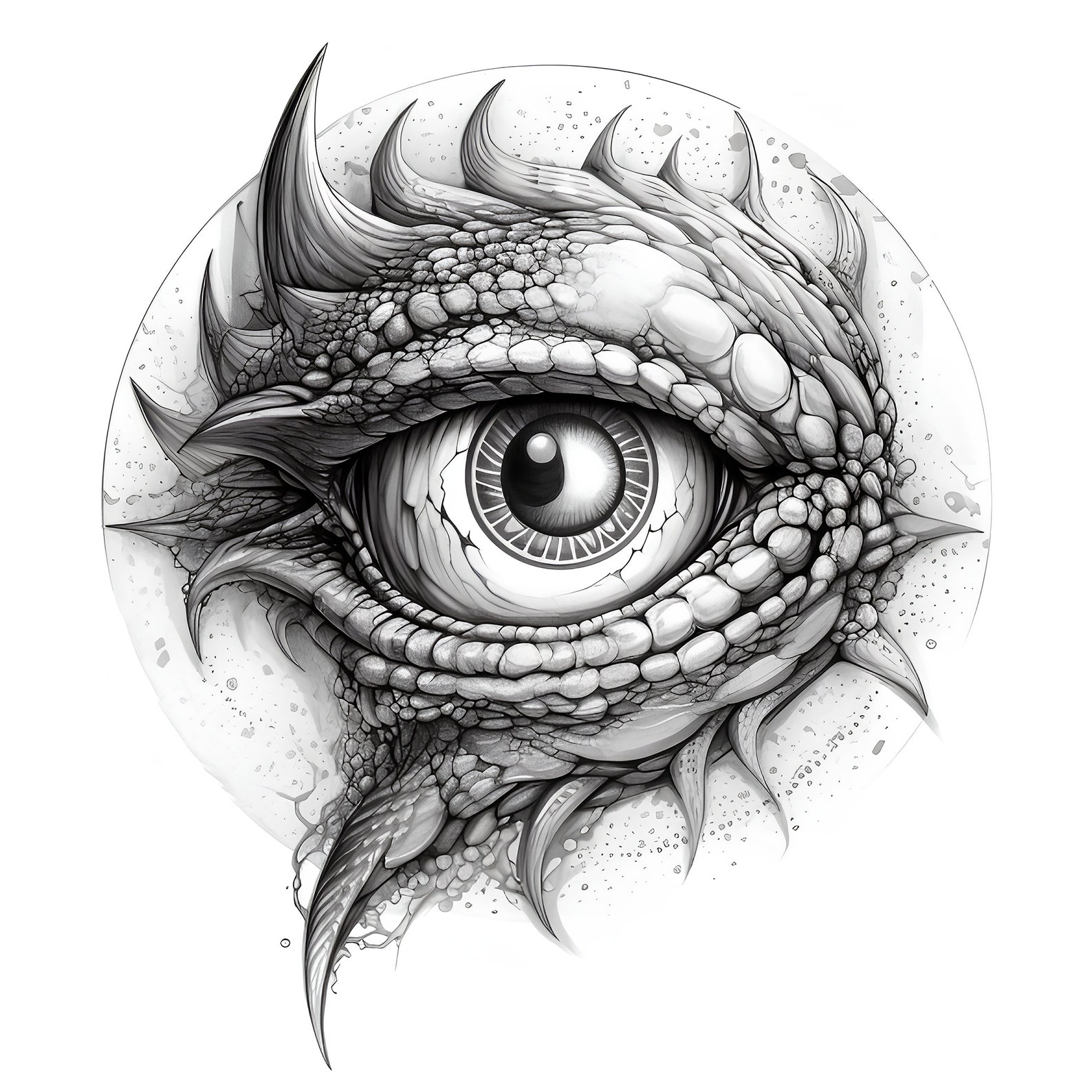 Tattoo Design Protective Dragon Eye Printable Art - Etsy