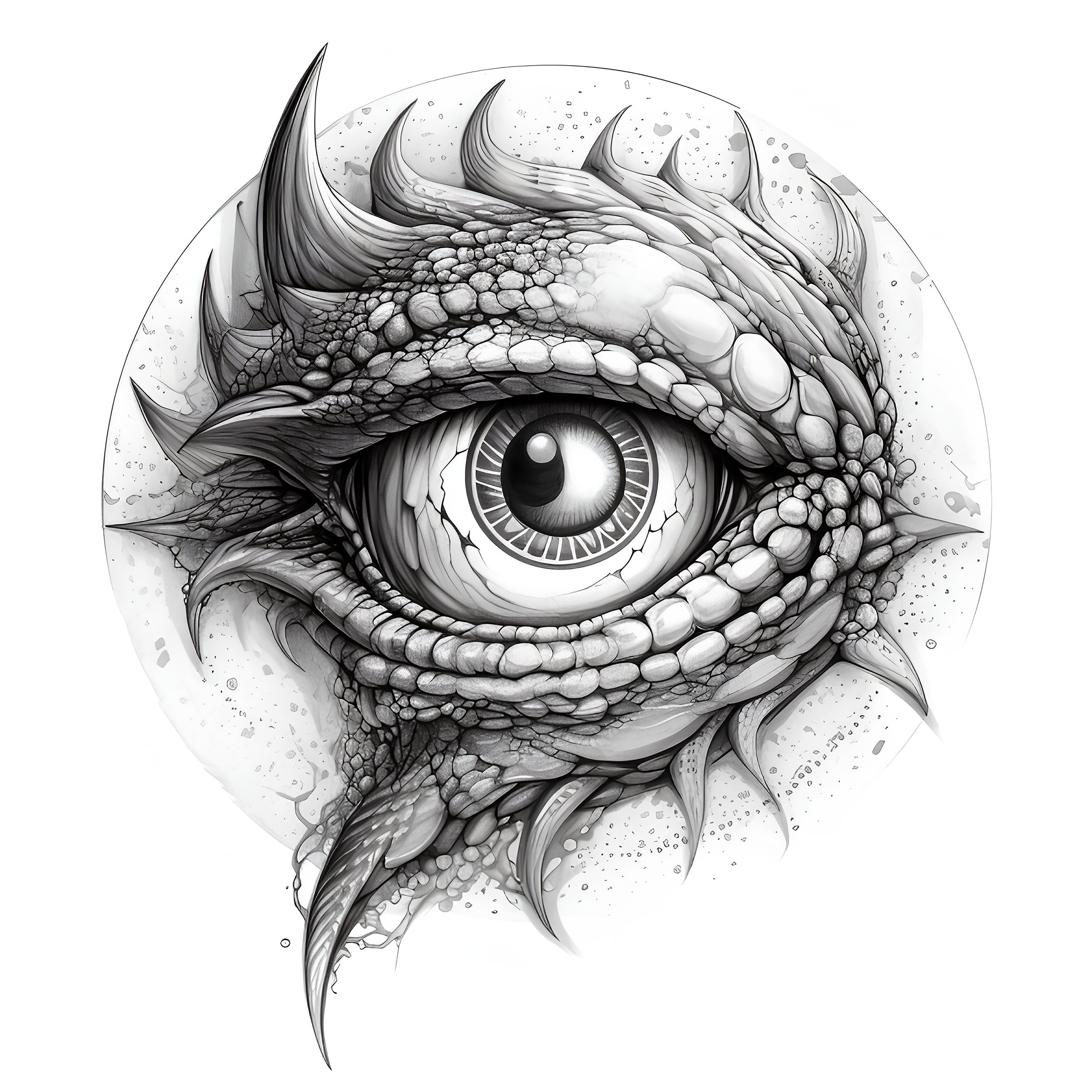 Tattoo Design Protective Dragon Eye Printable Art - Etsy