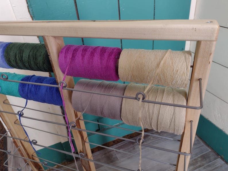 Maple 40 Spool Weaving Warp Yarn Rack. Stainless Pigtail Guides - Etsy