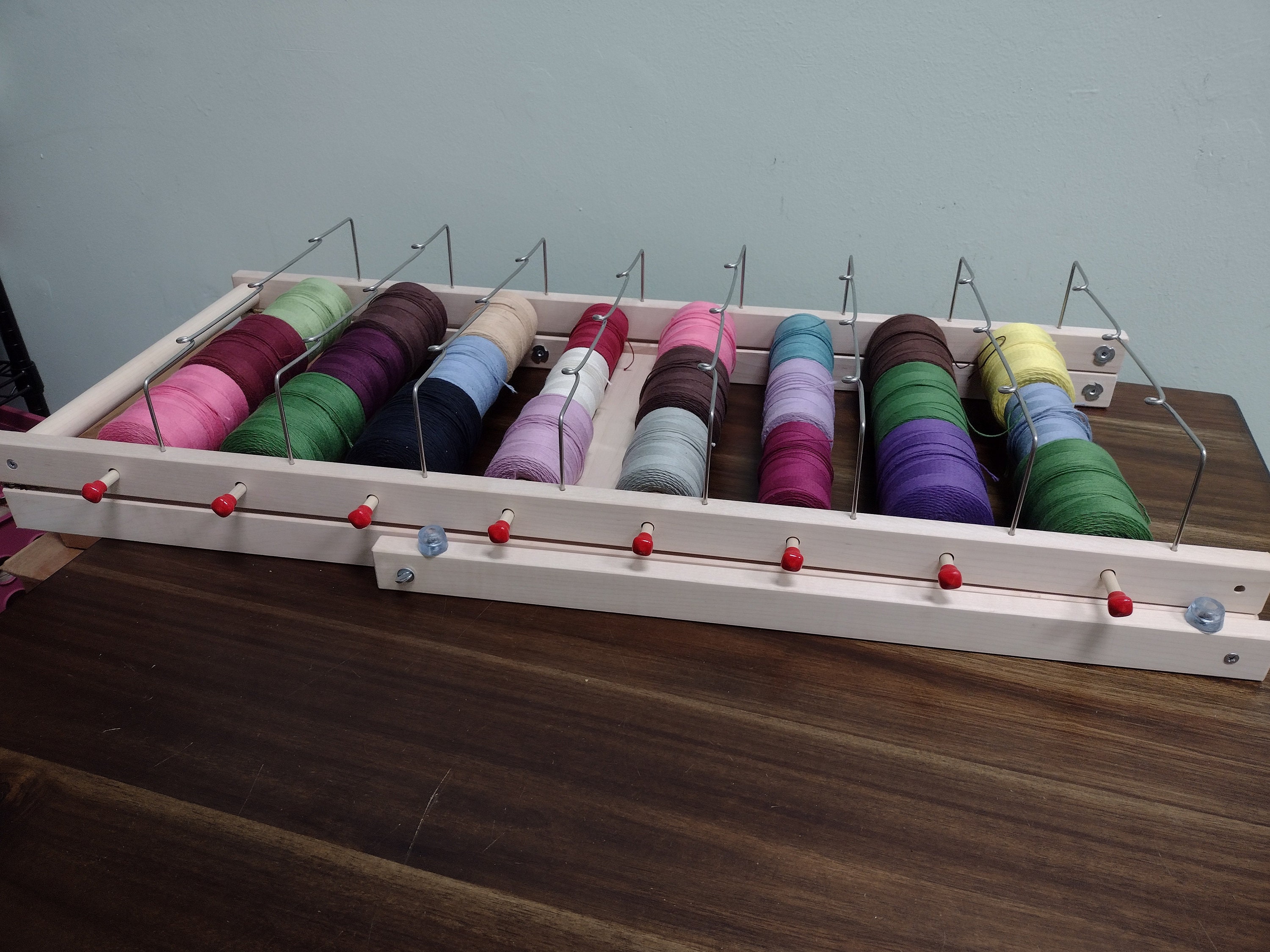 Folding Maple 24 Spool Weaving Warp Rack. Stainless Pigtail - Etsy