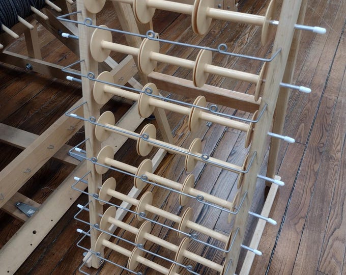 Folding Maple 24 Spool Weaving Warp Yarn Rack. Fits 4" Reusable Spools ...