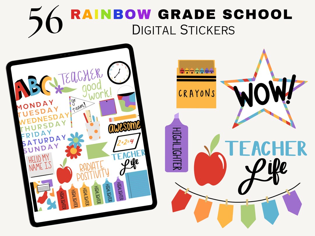 Precropped Goodnotes Stickers School Digital Stickers for Students and ...