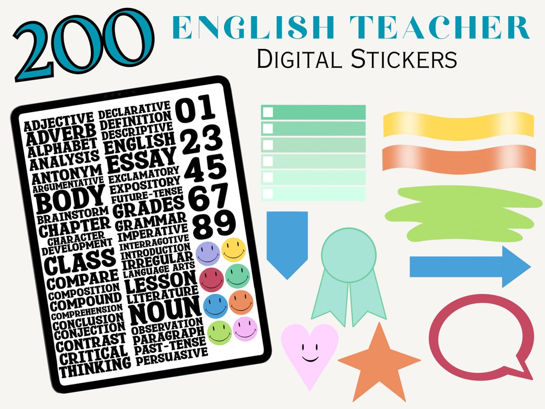 Goodnotes Stickers Student Teacher Goodnote Sticker Student English ...