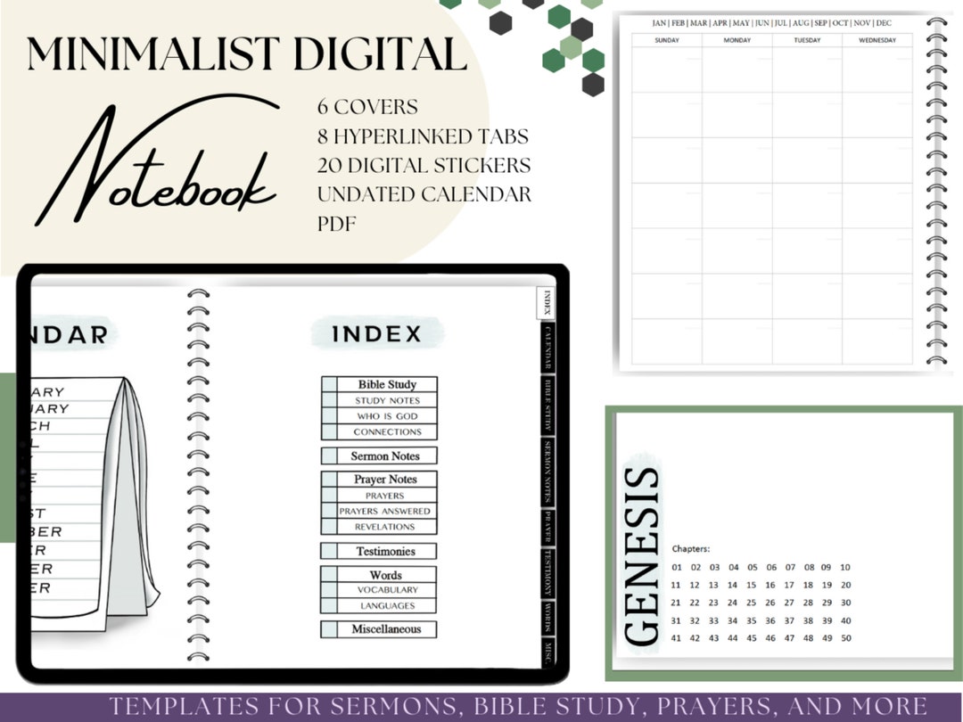 All Chapters Bible Study Digital Hyperlinked Notebook With Tabs ...