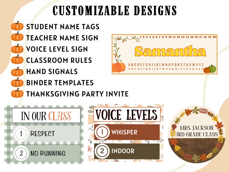 FALL BARNYARD RUSTIC Classroom Decor Bundle Editable and Printable ...