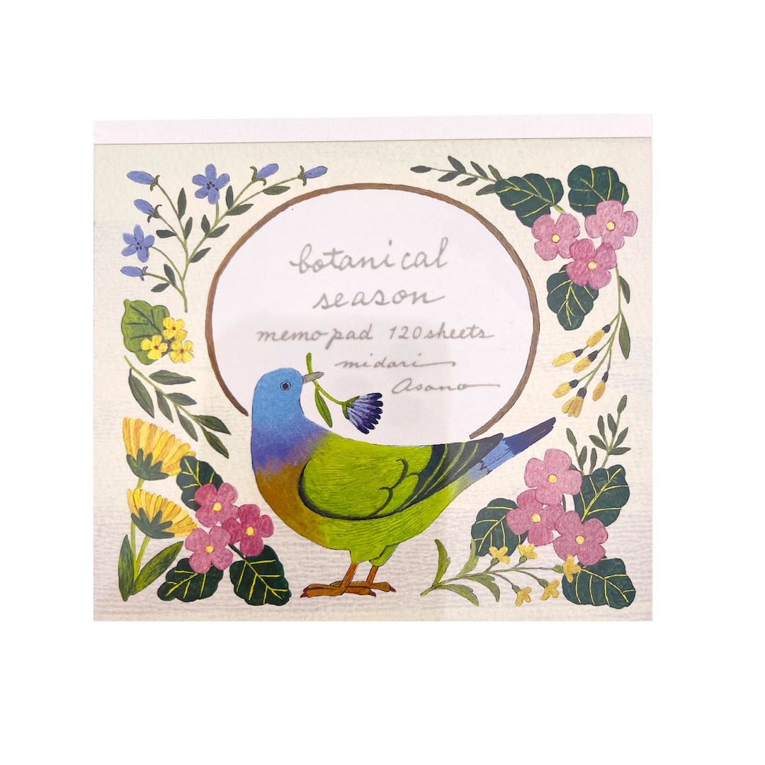 Botanical Bird Memo Pad: Japanese Stationery (120 Sheets) - Etsy