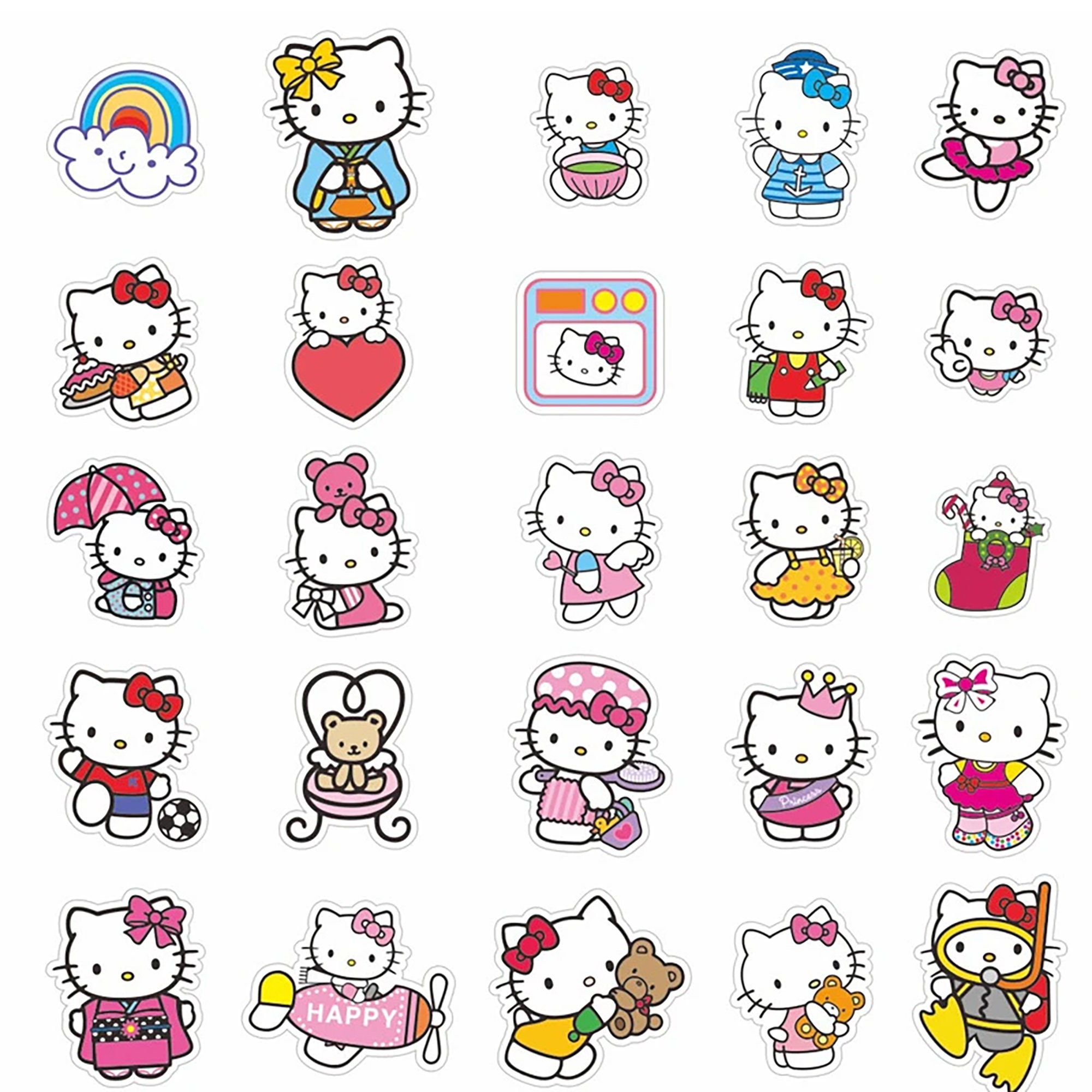 Hello Kitty Sticker 10 or 20 Random Packs / Waterproof Vinyl - Etsy
