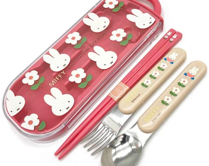 Miffy Trio Utensil Set With Handle (spoon, Fork and Chopsticks) | Kids ...