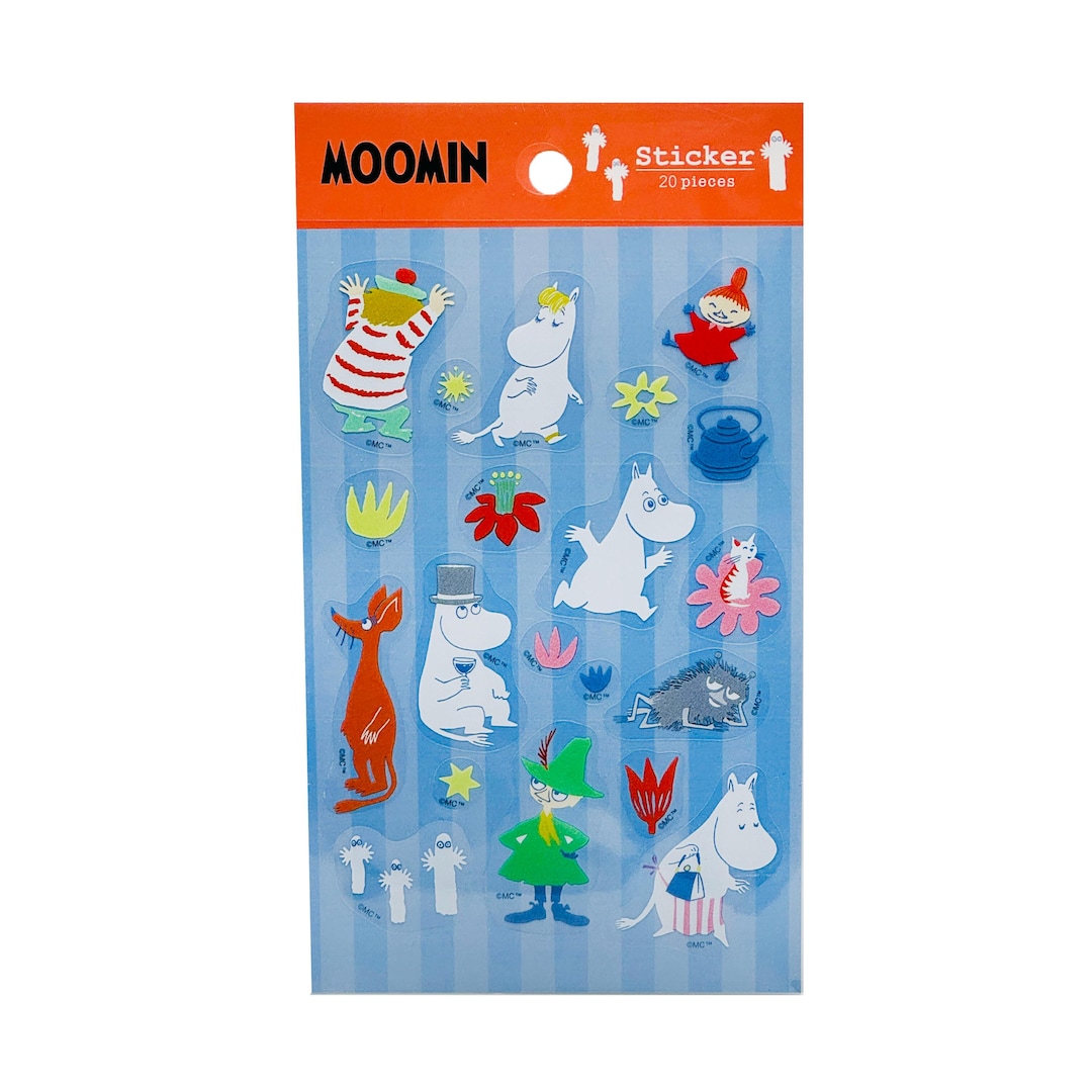 Moomin Sticker (transparent, Vinyl, Hologram Clear Sticker) 1 Sheet, 20 ...