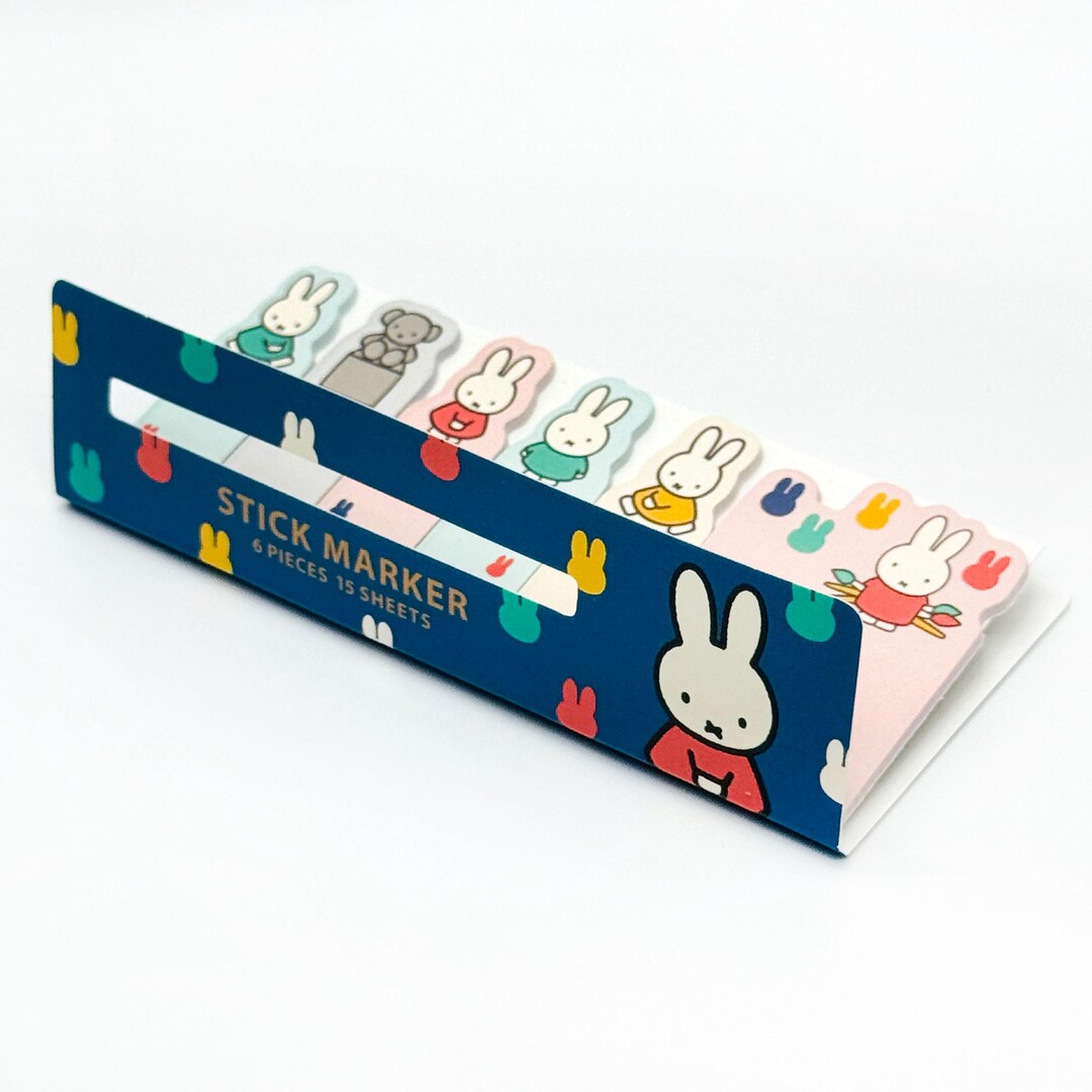 Miffy Sticky Book Marker Blue Ver. 6 Pieces 15 Sheets Book Marker ...