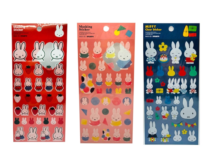 Miffy Sticker (paper Material (red, Pink) / Clear(navy)) | Decorative ...
