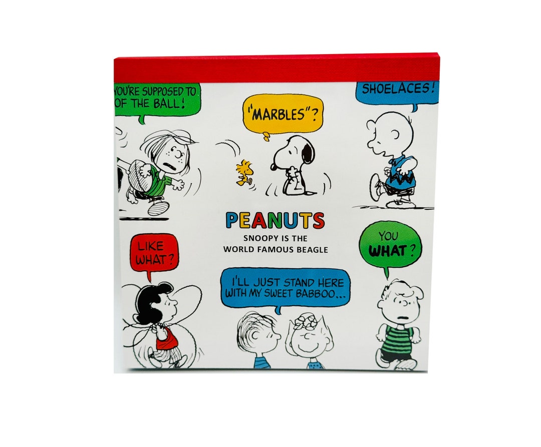 Snoopy and the Peanuts Memo Pad, Note Pad / 4 Designs 100 Sheets / Made ...