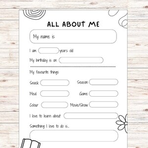 All About Me Project Sheet for Elementary Teachers - Etsy