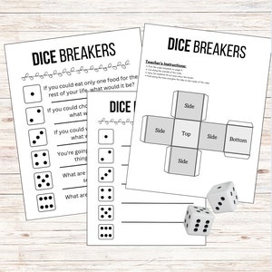 Fun Dice Icebreaker Activity - Customizable - Etsy