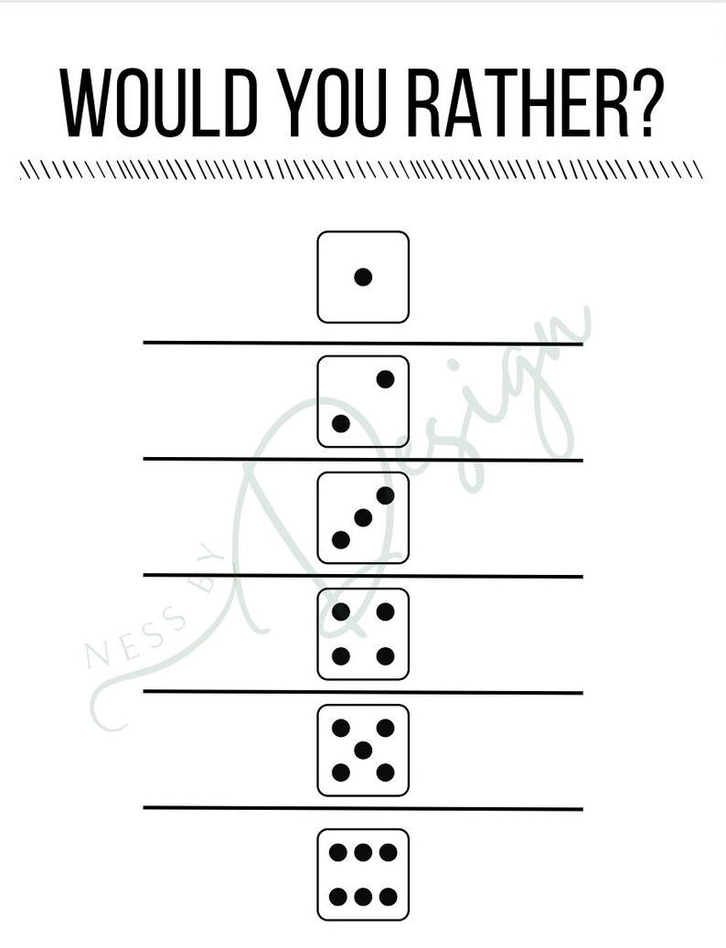 Would You Rather? Customizable Dice Icebreaker Game for School - Etsy ...
