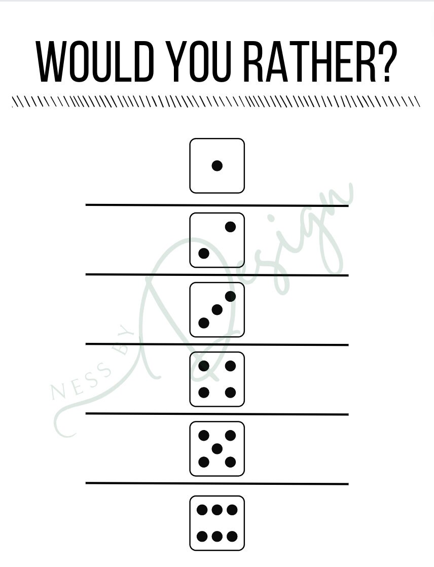 Would You Rather? Customizable Dice Icebreaker Game for School - Etsy ...
