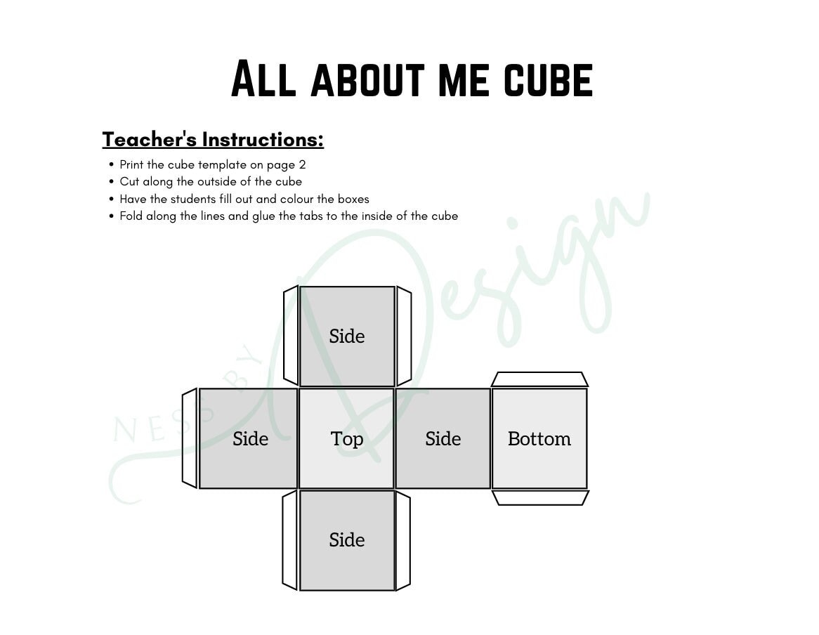 Cube Template With Tabs