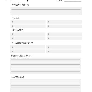 Printable Lesson Plan Resource for Teachers - Etsy
