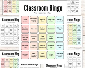 Back to School BINGO Getting to Know You Game Six - Etsy