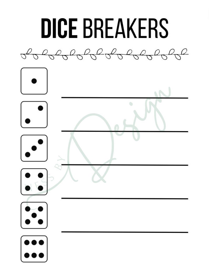 Fun Dice Icebreaker Activity - Customizable - Etsy