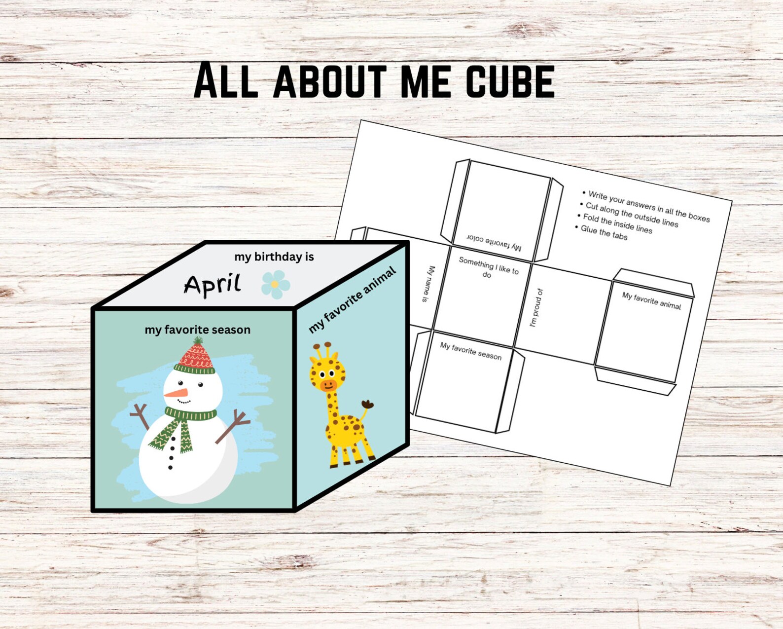 All About Me Cube Primary Resource Activity - Etsy UK