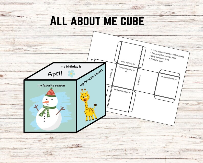 All About Me Cube Primary Resource Activity - Etsy